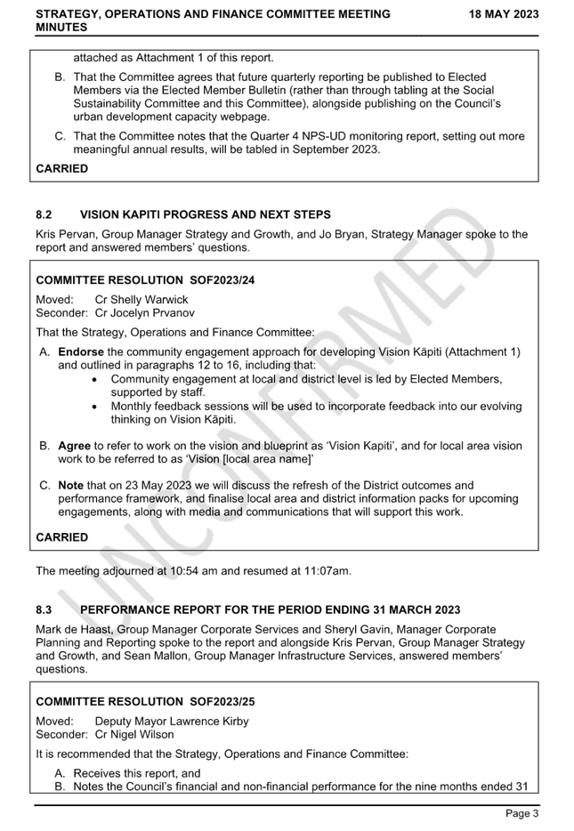 Agenda of Strategy, Operations and Finance Committee Meeting - Thursday ...