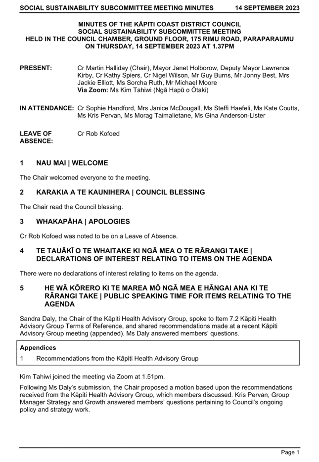 Agenda of Social Sustainability Subcommittee Meeting - Thursday, 12 ...